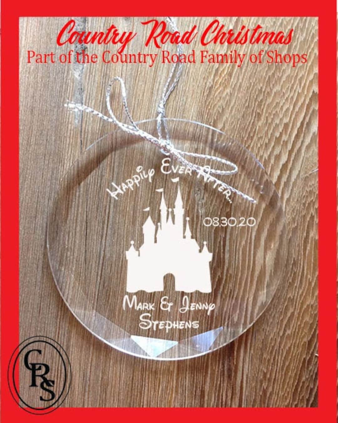 Happily Ever After Castle Personalized Crystal Ornament . Engraved in ...
