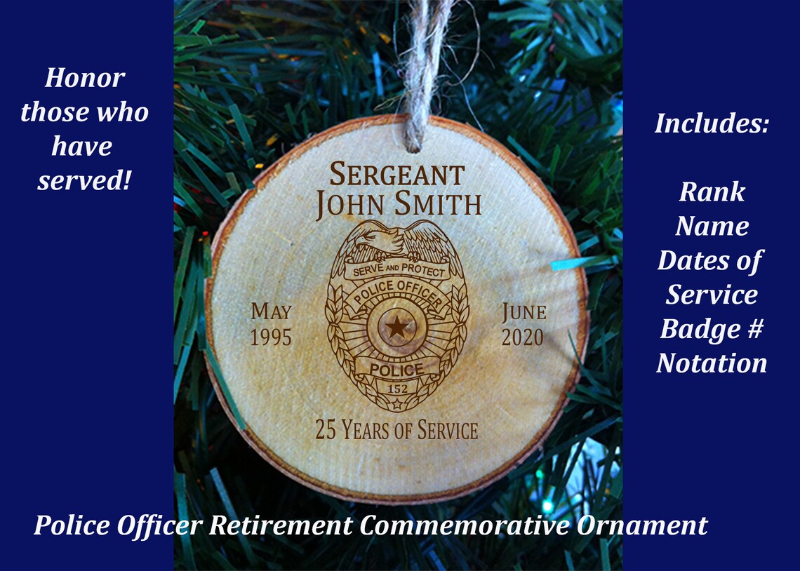 Personalized Police Officer Law Enforcement Retirement Badge - Etsy