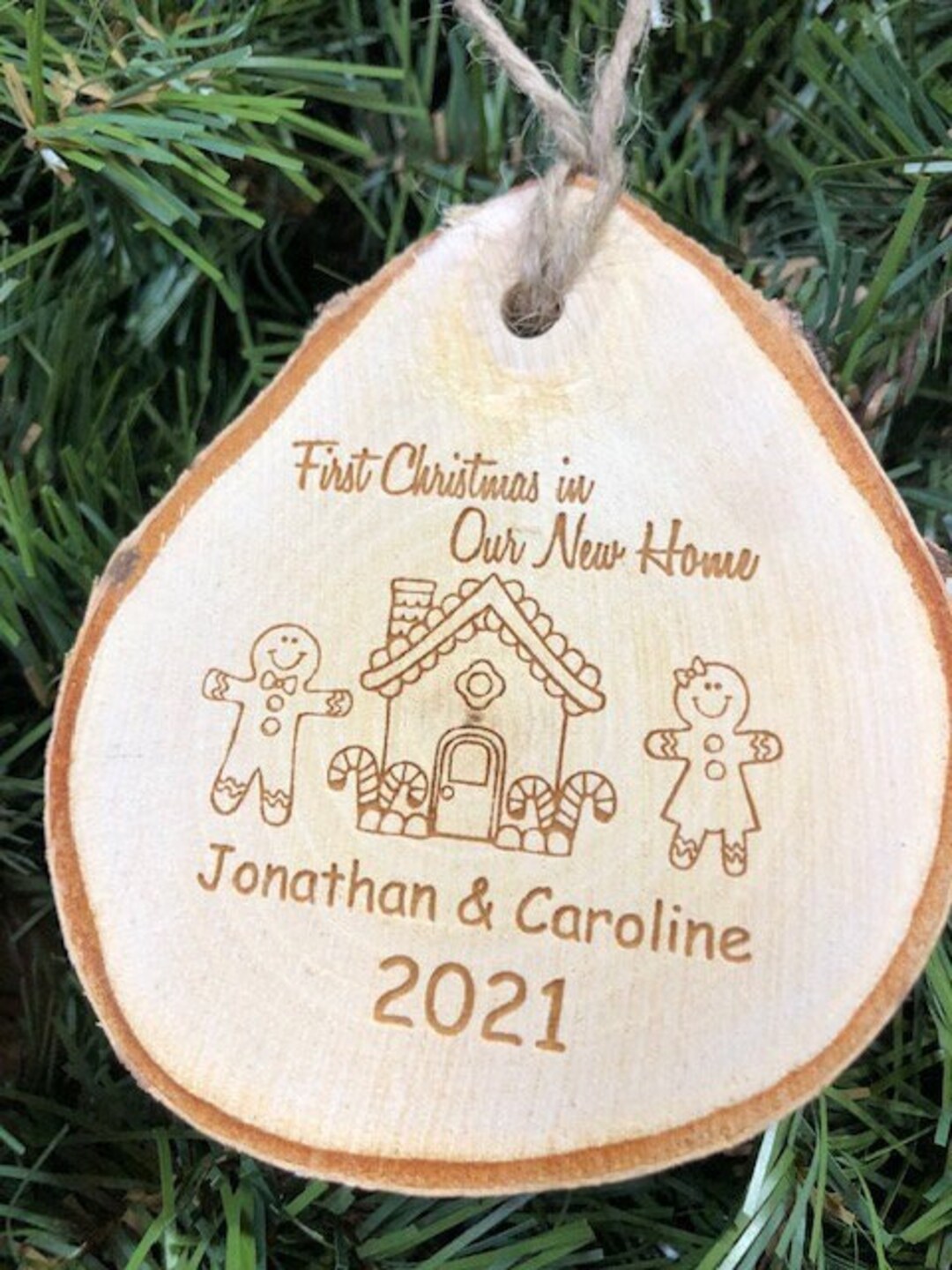 Our First Christmas Gingerbread Home With Couple Personalized Rustic ...