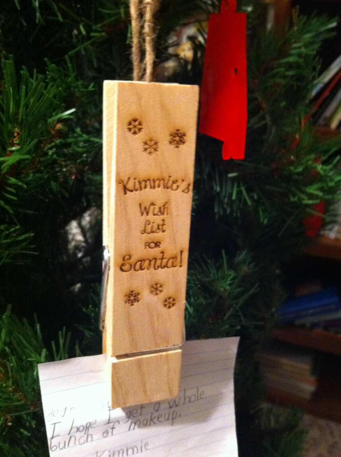 Santa Wish List Clothespin Christmas Ornament - Etsy