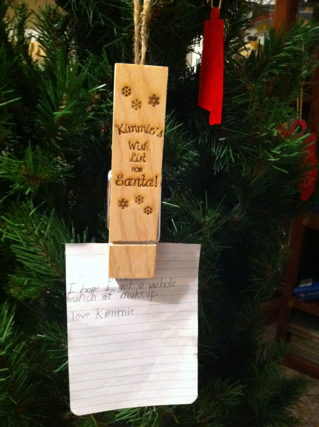 Santa Wish List Clothespin Christmas Ornament - Etsy
