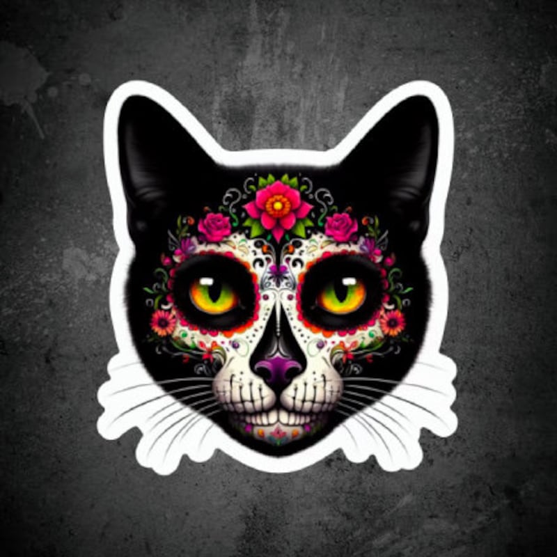 Sugar Skull Cat - Etsy