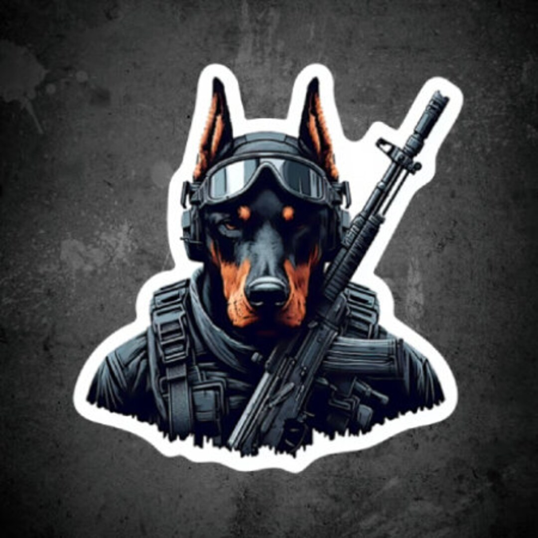Tactical Doberman Sticker - Etsy
