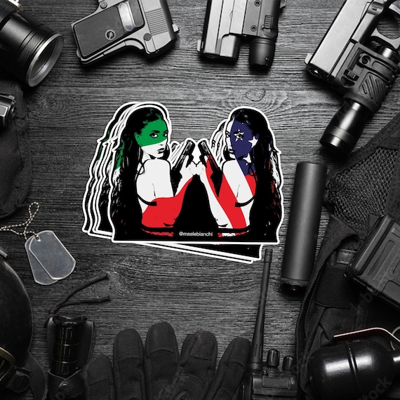 Italian-american Gun Girl Sticker - Etsy