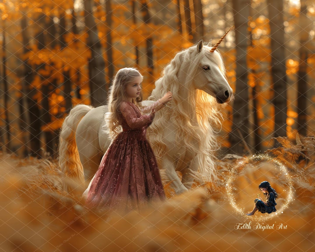 Unicorn Backgrounds Photography, Enchanted Autumn Forest, Fantasy ...