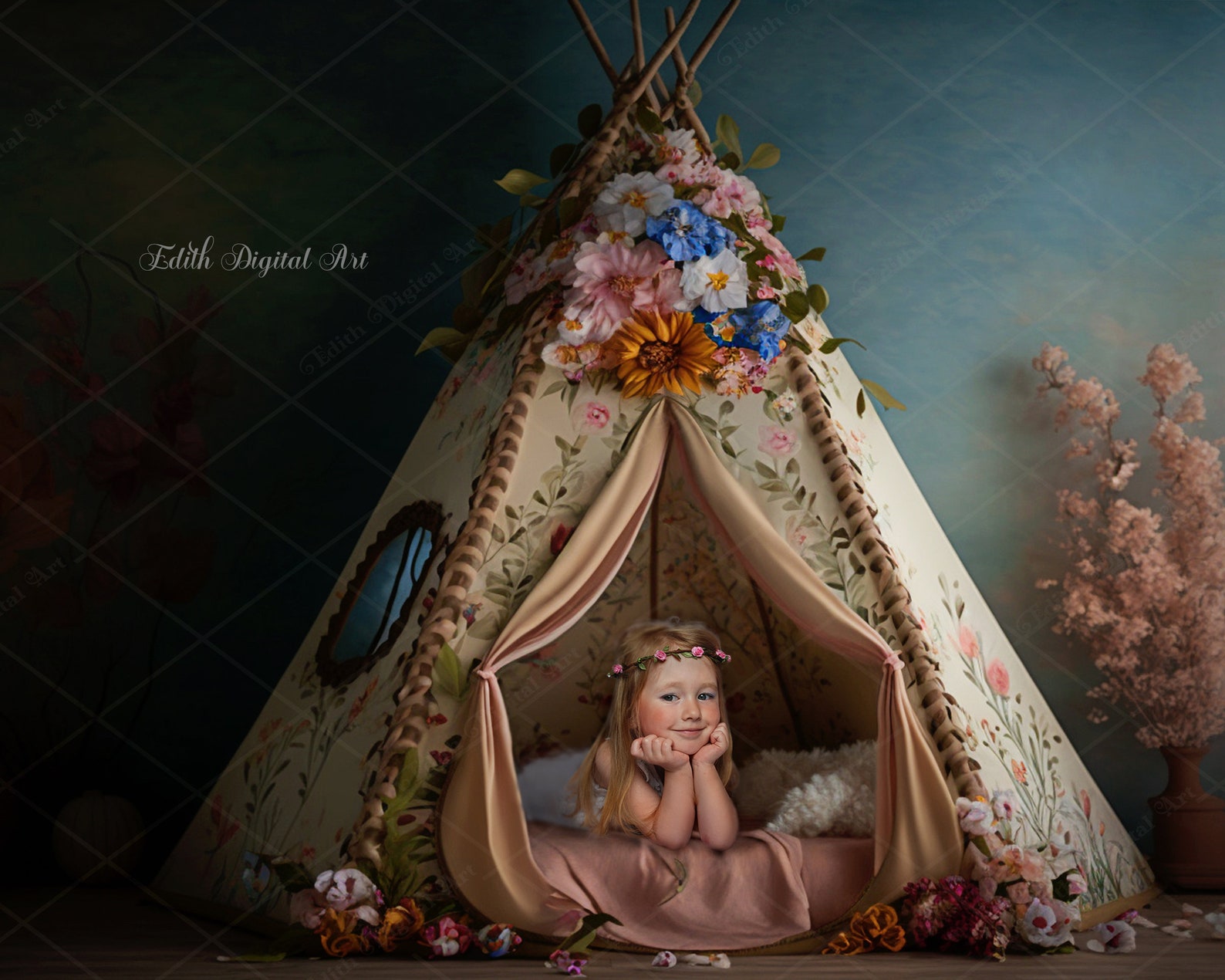 Tipi Digital Background for Kids Newborn Backdrop Beautiful - Etsy