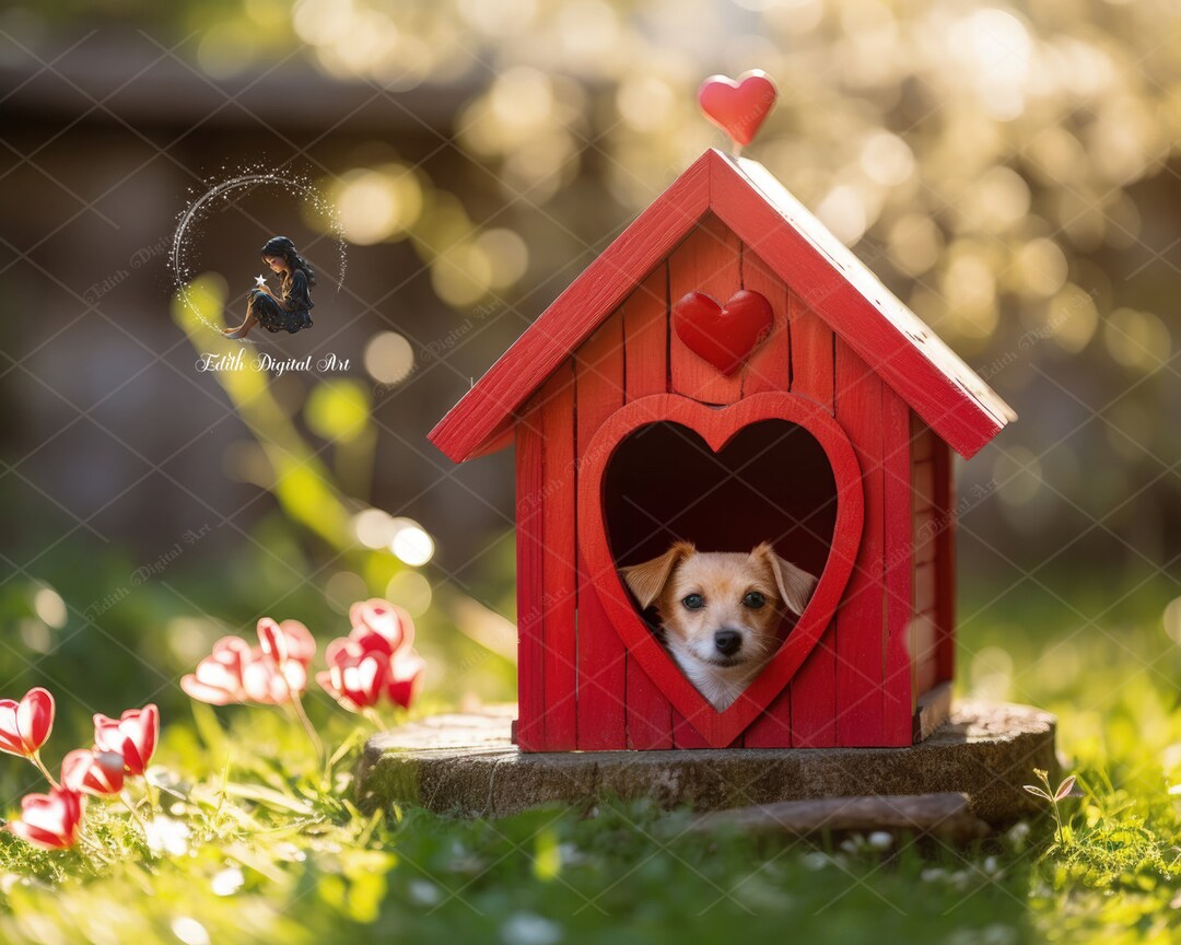 Valentines Digital Backdrop Photography, Valentines Pets Portrait ...