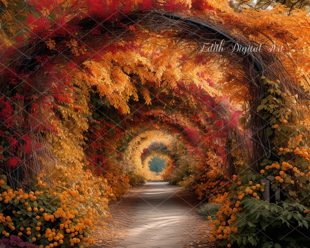 Fall Digital Backdrop, Fall Landscape Backdrop Photography Composite ...