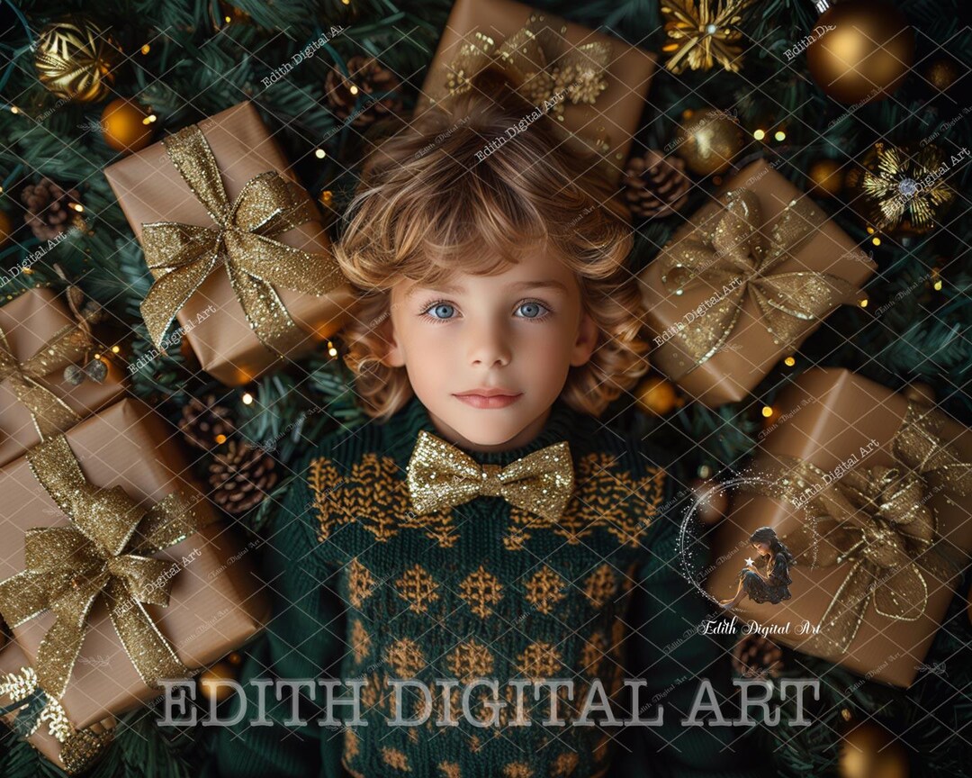 Christmas Gifts Digital Backdrop Photography, Xmas Photoshoot ...