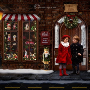 Christmas Toy Shop Digital Backdrop Christmas Scene | Etsy