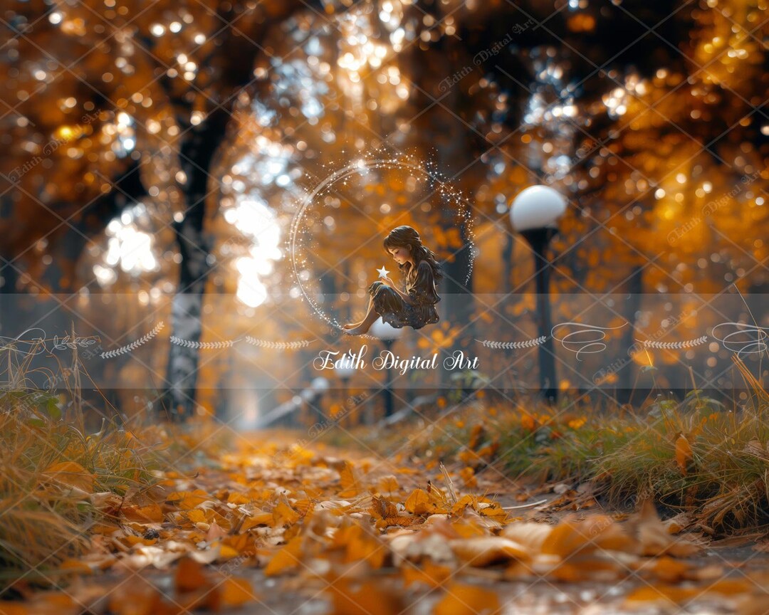 Autumn Digital Backdrop, Fall Digital Background Photography, Autumn ...