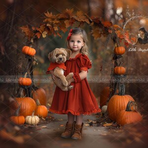 Fall Backdrop for Photography, Autumn Arch Digital Backdrop Composite ...