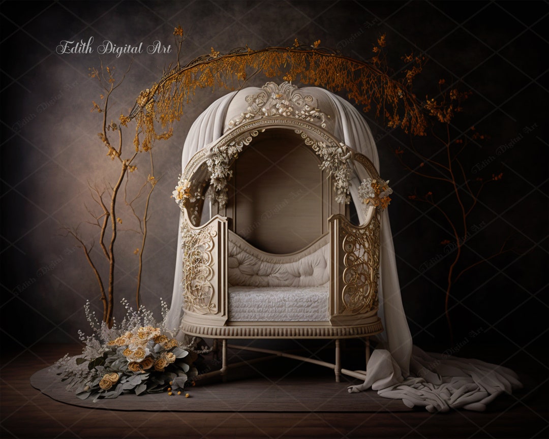 Princess Portrait Digital Backdrop, Dog Bed Background Photography ...