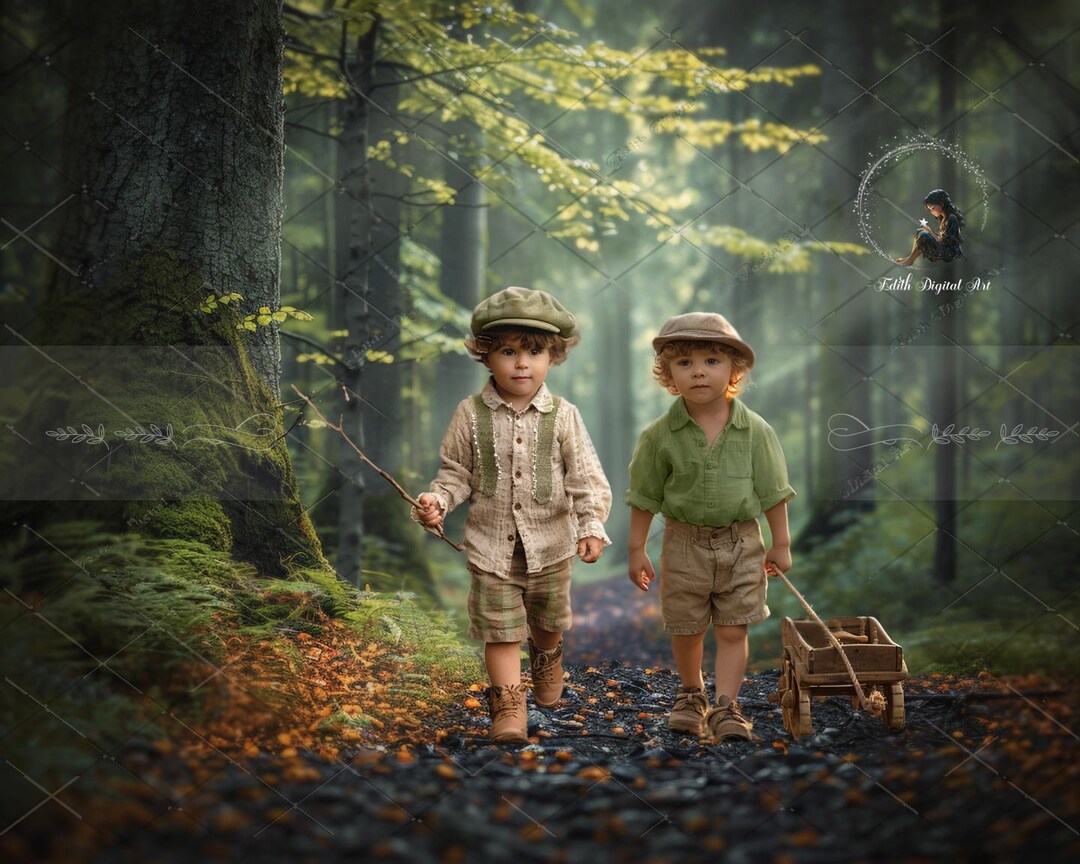 Nature Forest Digital Photography Backdrop, Summer Forest Path Digital ...