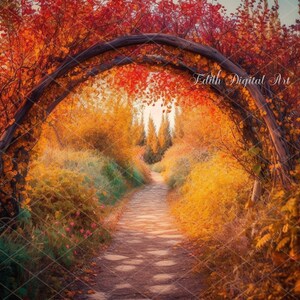 Fall Digital Backdrop, Fall Landscape Backdrop Photography Composite ...