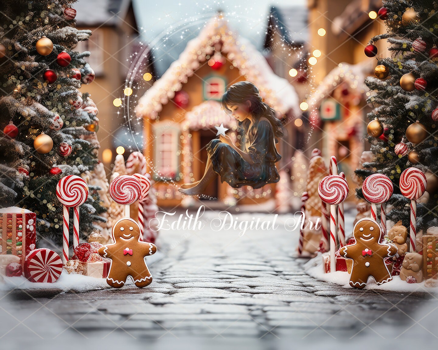 5 Christmas Gingerbread Backgrounds Photography, Christmas Digital ...