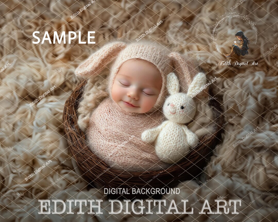 Newborn Digital Backdrop Photography Newborn Face Insert, White Easter ...