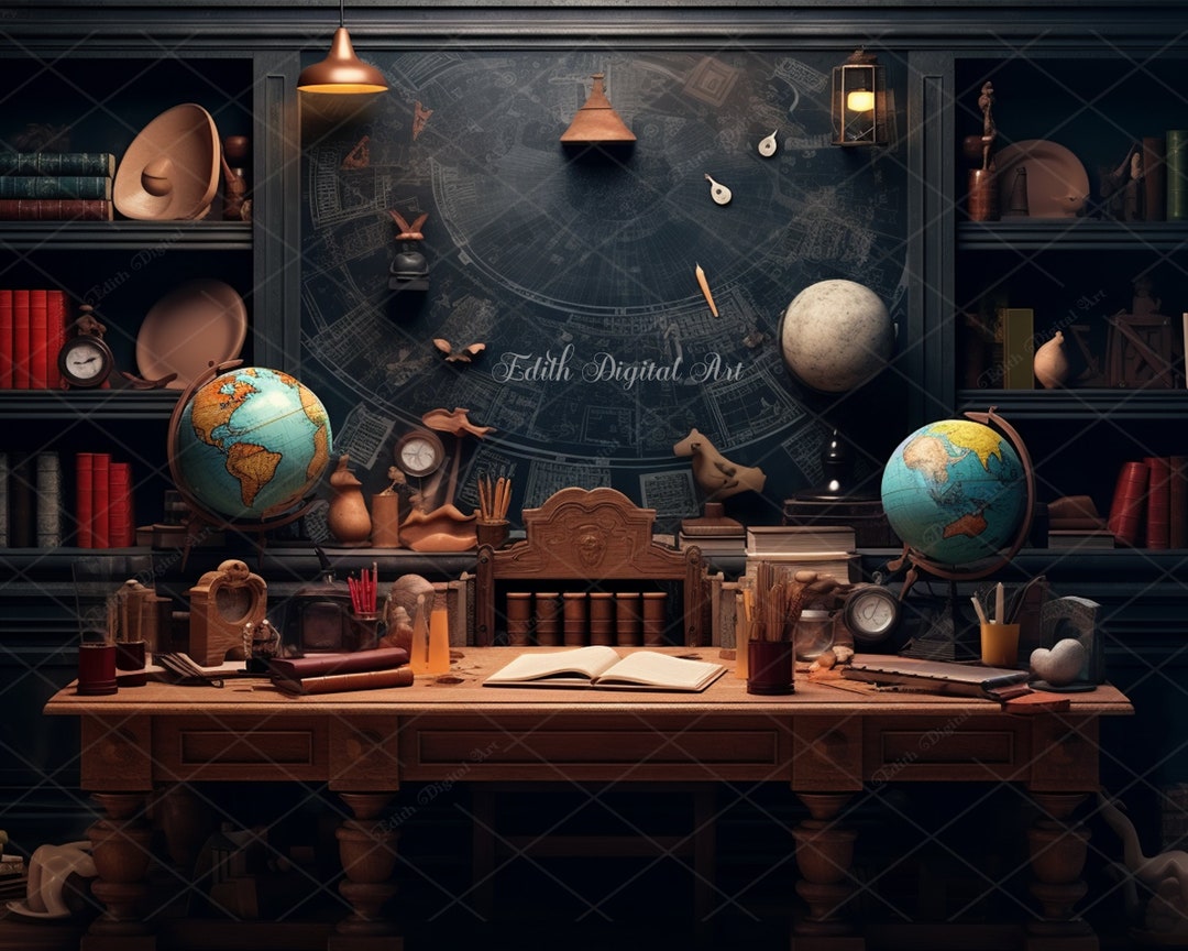 Back to School Digital Backdrop, Chalkboard Overlay, School Classroom ...