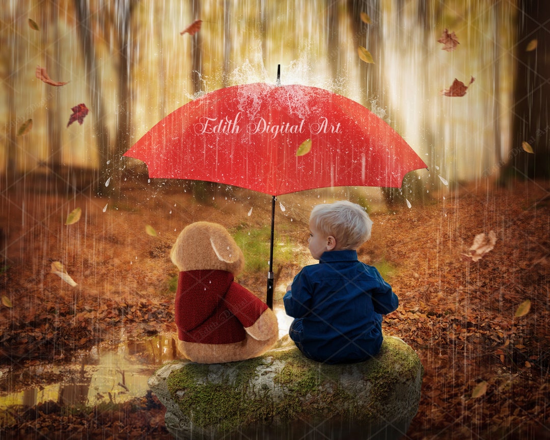 Fall Backdrop Digital Background Photography, Autumn Leaves Falling on ...