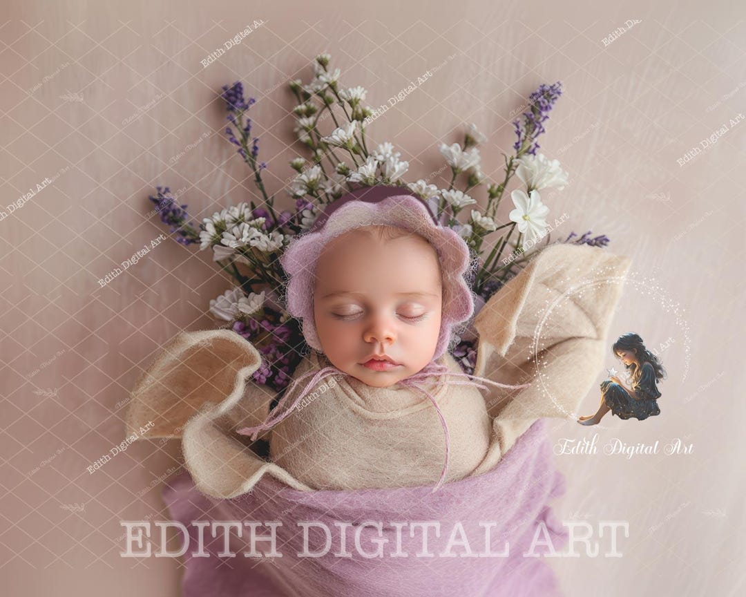 Newborn Digital Backdrop Face Insert, Newborn Faceswap, Add Face, Angel ...