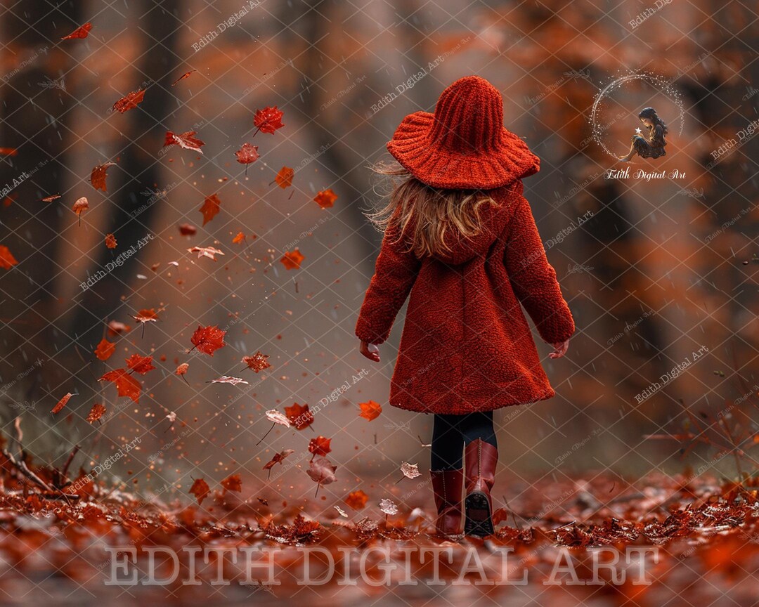 Fall Digital Backdrop Photography, Autumn Woodland, Fall Leaves ...