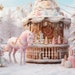 Christmas Digital Backdrop Gingerbread Cart Background With Horse ...