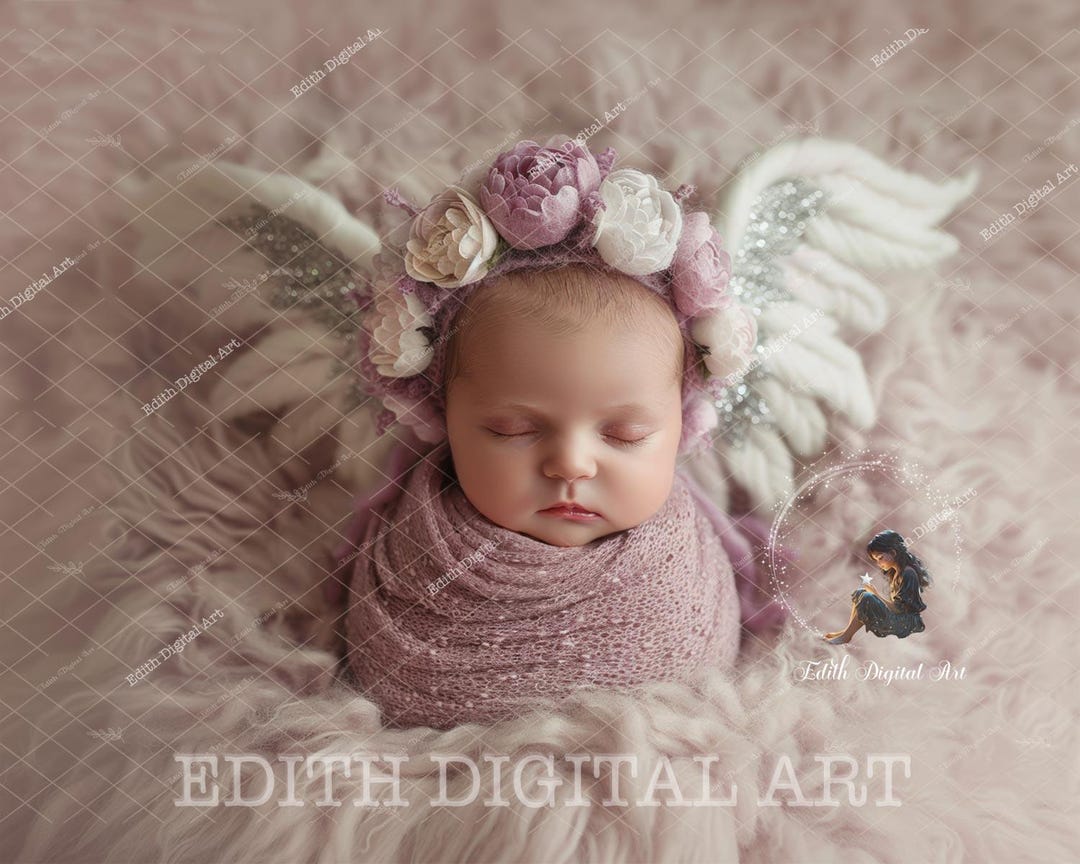 Newborn Digital Backdrop Face Insert, Newborn Faceswap, Add Face, Angel ...