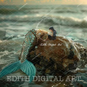 Newborn Mermaid Tail Digital Backdrop Photography Composites, Sea ...