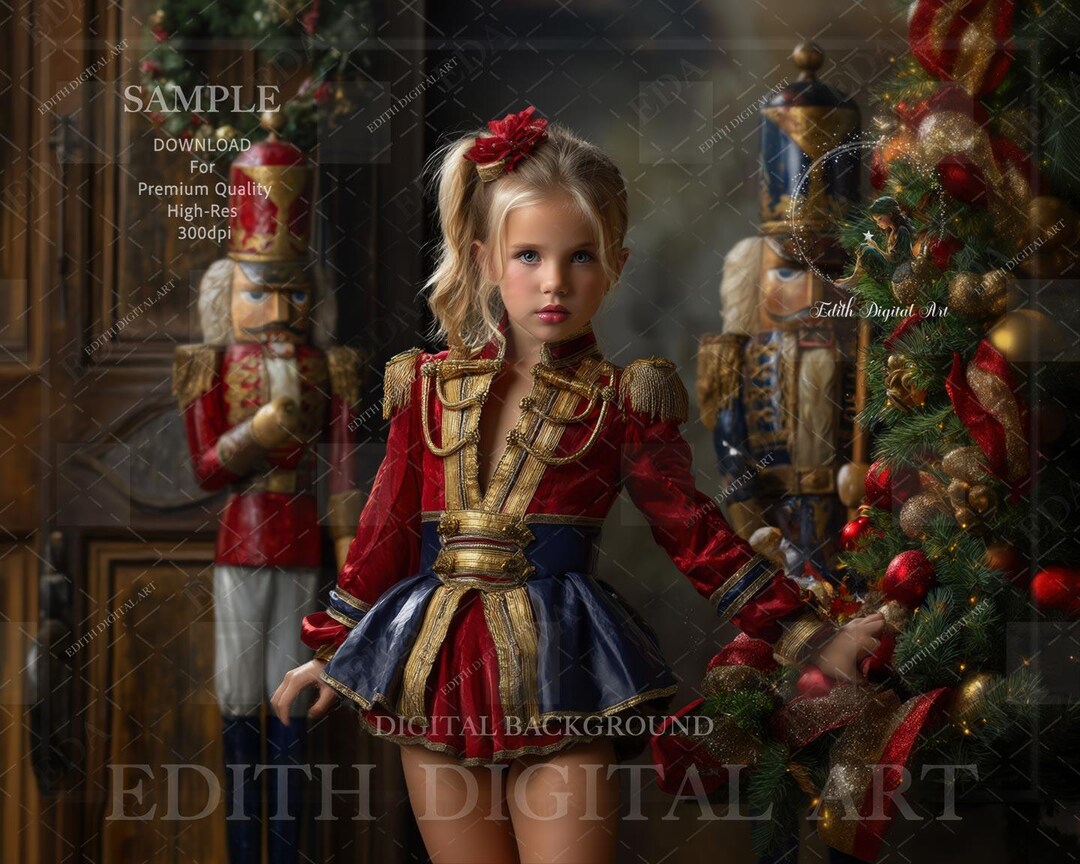 Nutcracker Christmas Digital Backdrop, Magical Fine Art Background for ...