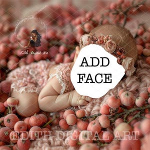Newborn Digital Backdrop Photography, Baby Photo, Add Face Newborn Girl ...