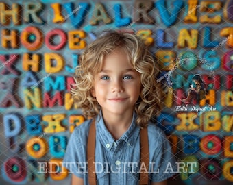 Back to School Backdrop Digital Photography, Teacher Apples, Crayons, Photo School Portrait ...