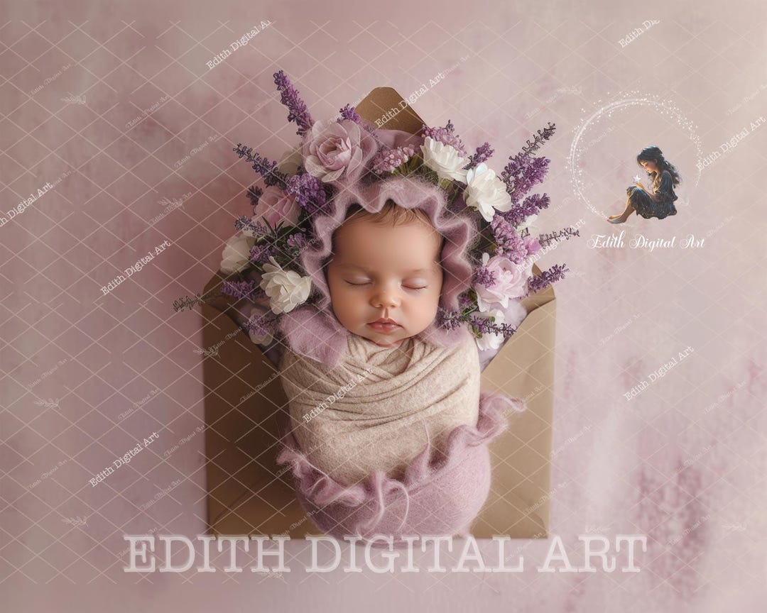 Pink Newborn Digital Backdrop Face Insert, Newborn Faceswap, Add Face ...