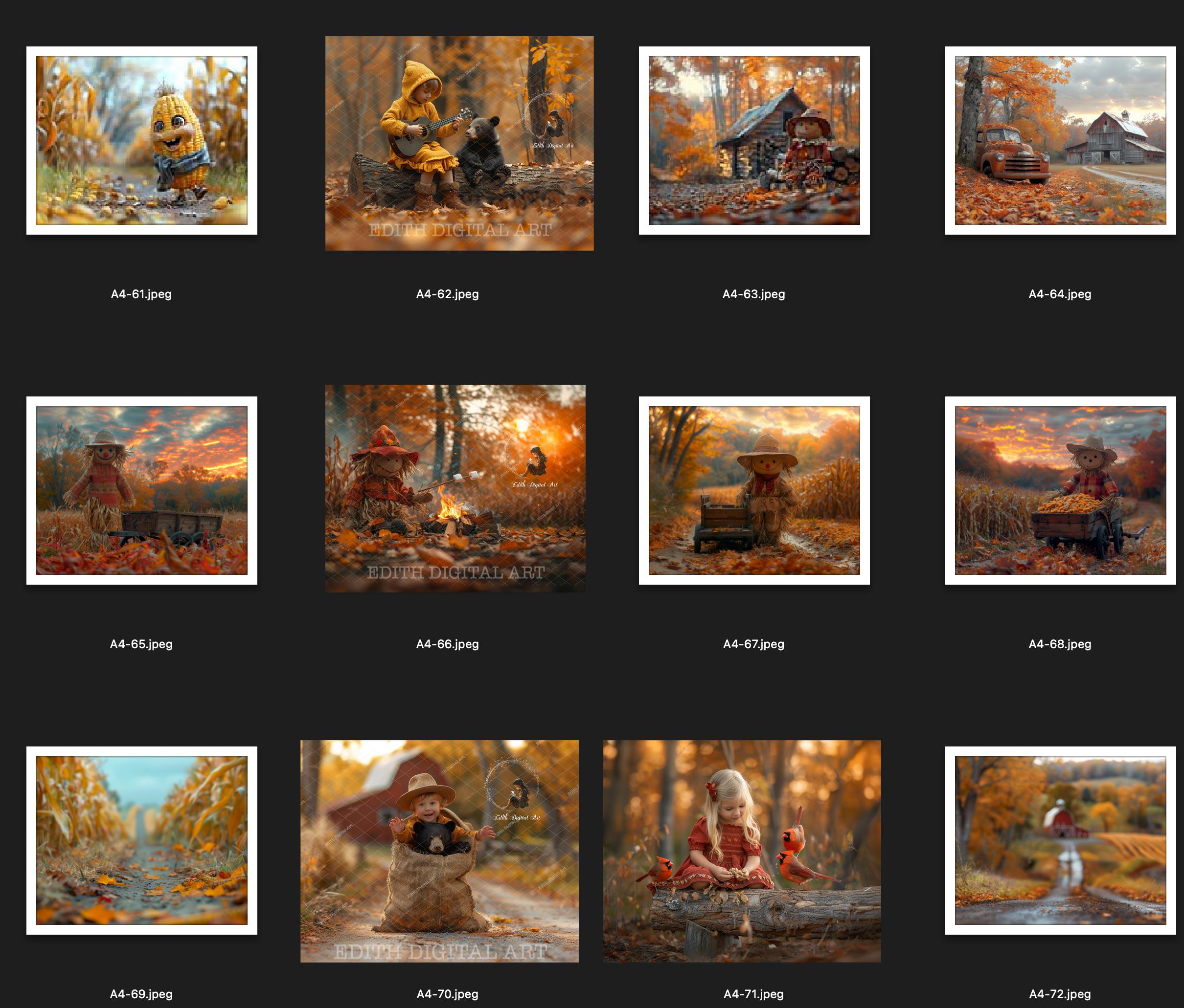 Autumn Digital Backdrops, Fall Digital Backgrounds Photography, 80 ...