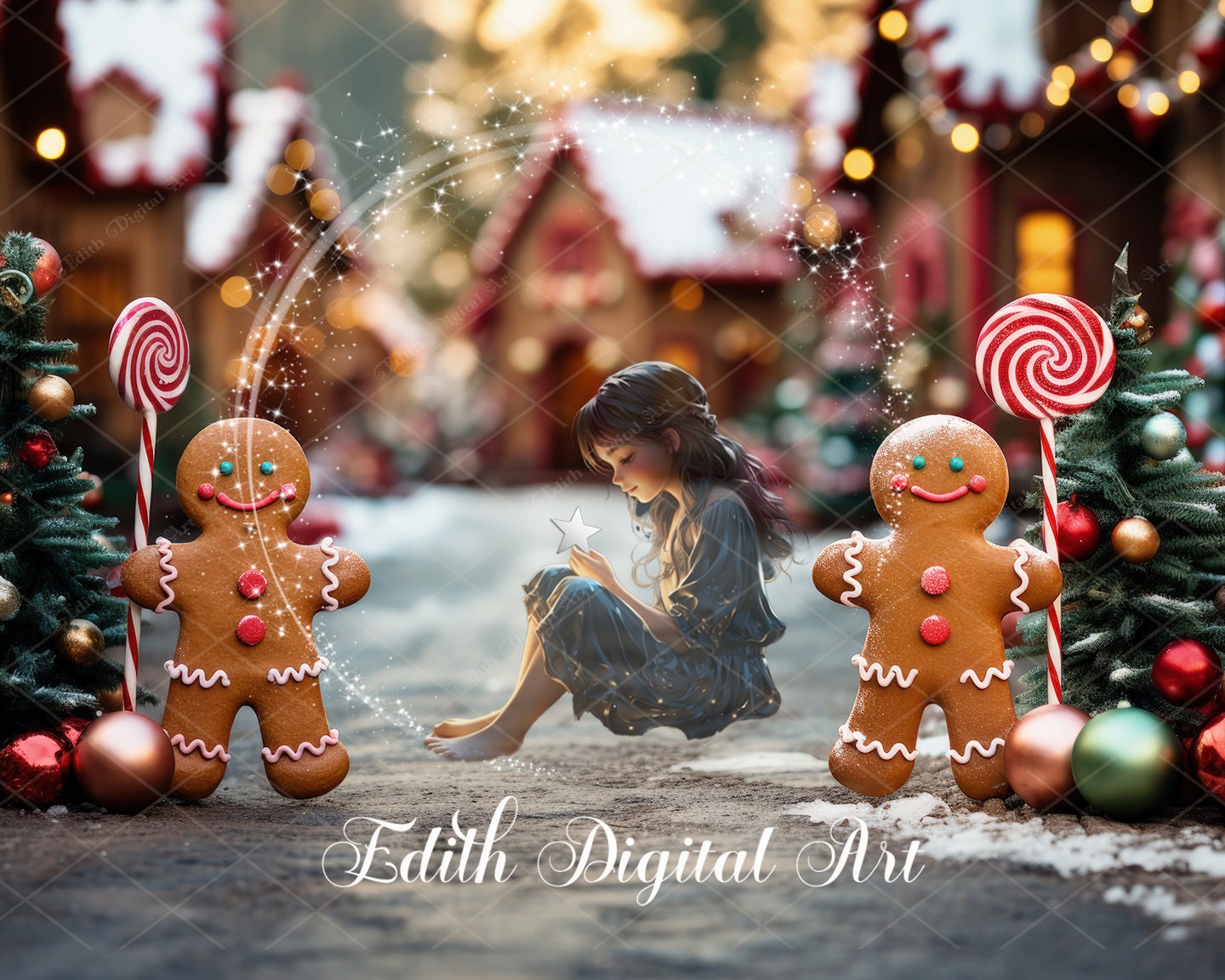 5 Christmas Gingerbread Backgrounds Photography, Christmas Digital ...