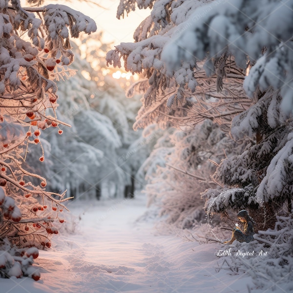 Winter Digital Backdrop - Etsy