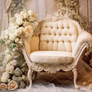 Newborn Backdrop Chair Digital Photography, Toddler Background, Floral ...