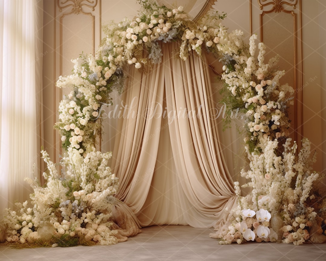 Wedding Digital Backdrop, Floral Wedding Background, Maternity Overlay ...