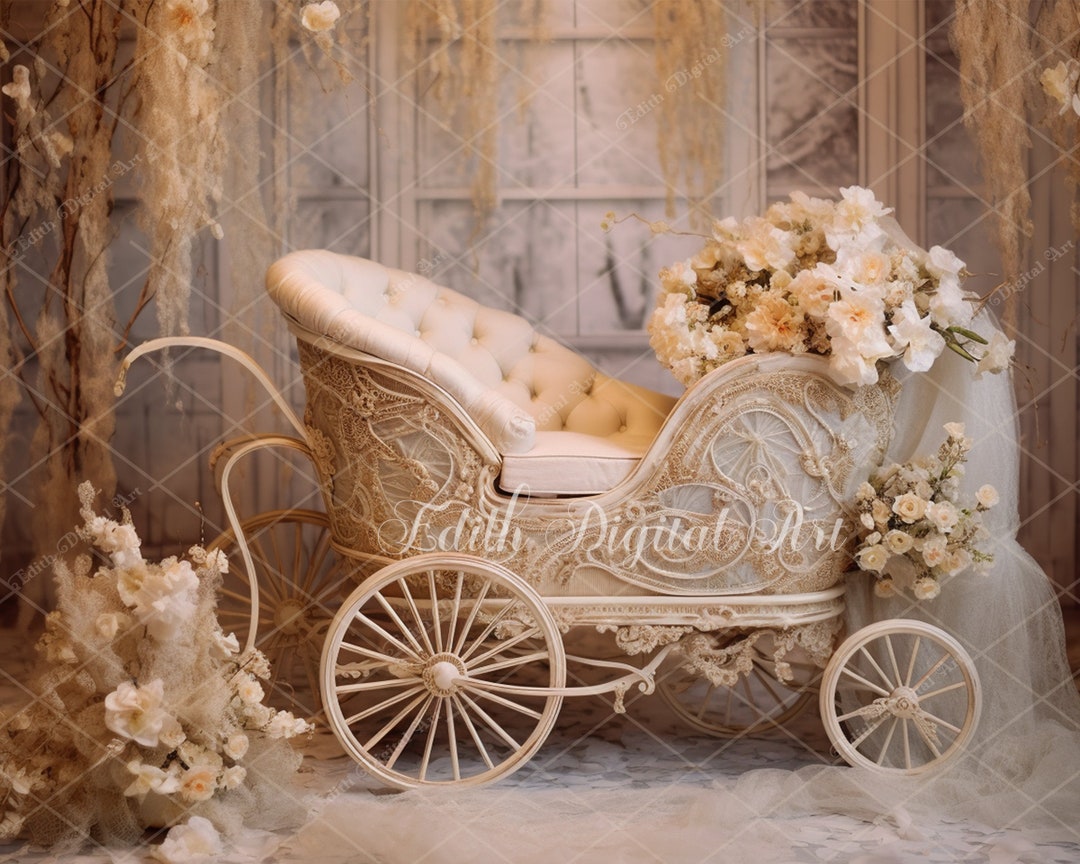 Newborn Bed Digital Background, First Communion Backdrop, Baptism ...