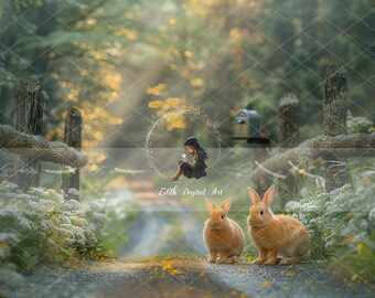 Spring Digital Backdrop, Easter Digital Background Photography, Summer ...