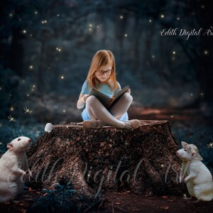 Enchanted Fairy Tale Digital Background, Magic Forest Backdrop, Mouse ...