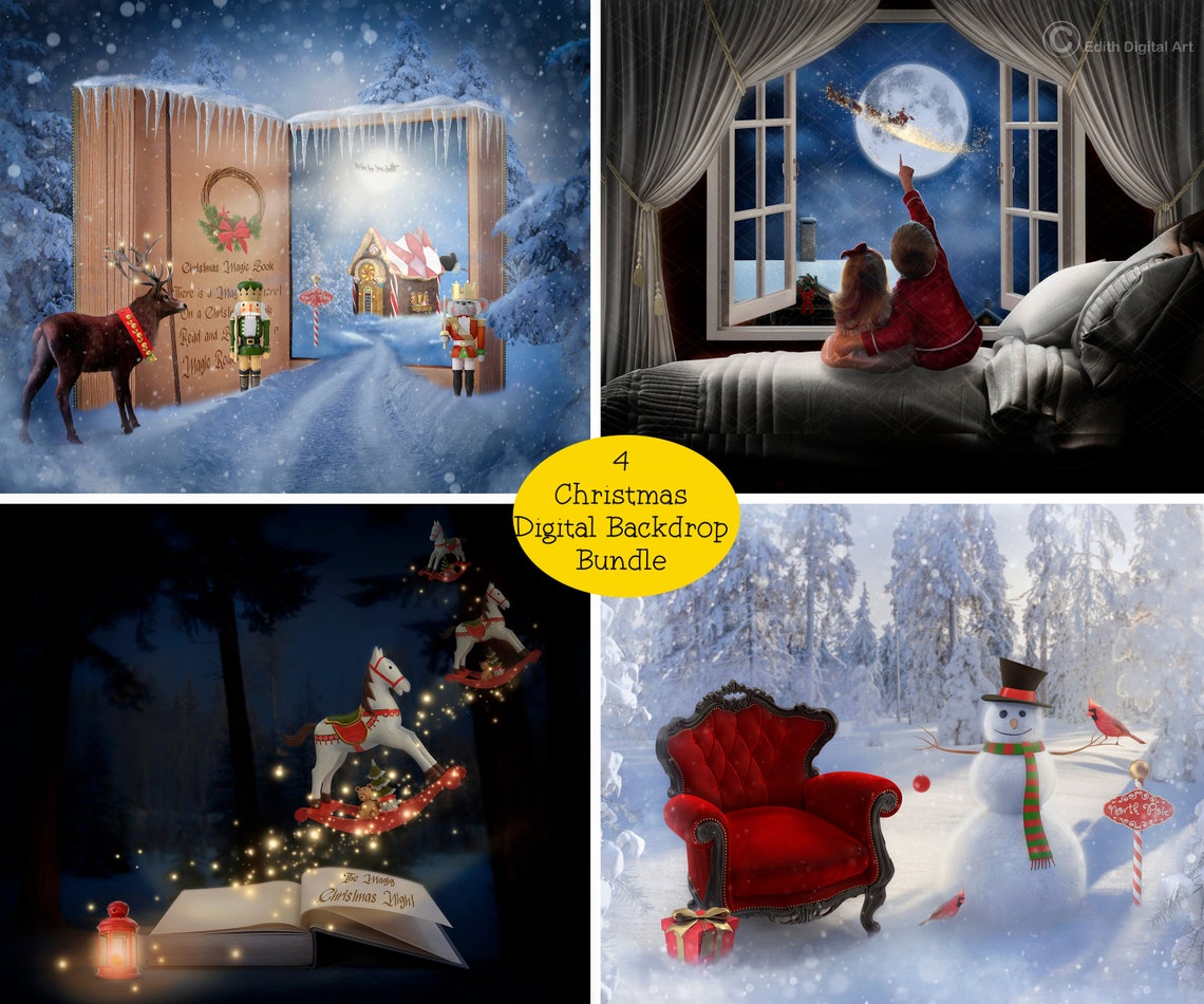 Christmas Digital Backdrop Background for Kids 4 Holiday - Etsy