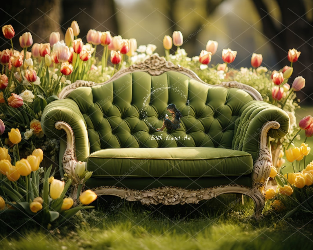 Chair Digital Backdrop Photography, Spring Blossom Background With ...