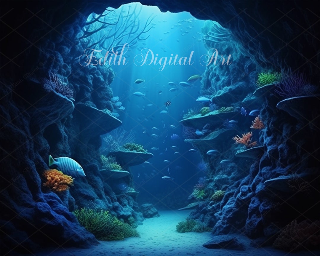 Mermaid Digital Background, Under the Sea Digital Backdrop Photography ...