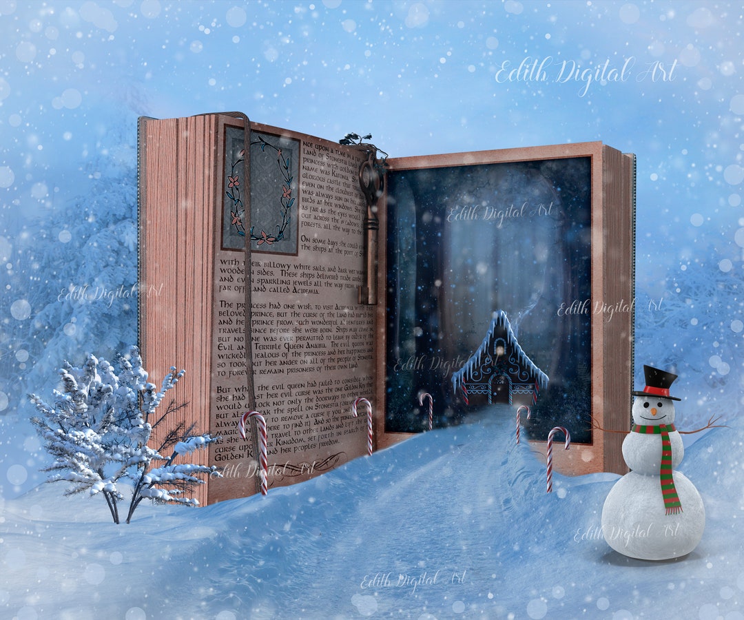 Enchanted Fairytale Book Background, Christmas Winter Magic Forest and ...