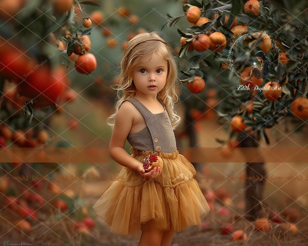 Orchard Digital Backdrop Photography, Pomegranate Trees, Farm Road ...