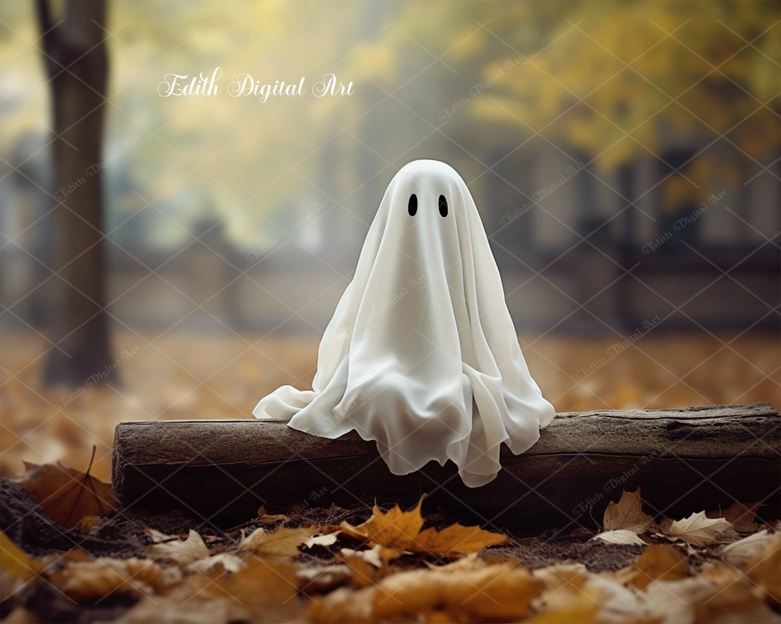 Ghost Backdrop Photography Composite for Kids, Halloween Digital ...