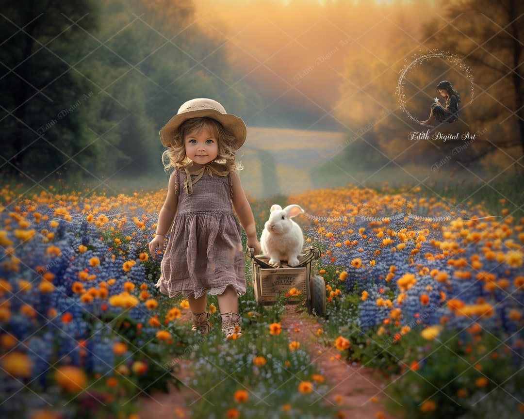 Dreamy Wildflowers Field. Spring Digital Backdrop Photography Digital ...