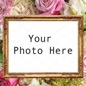 Mothers Day Digital Frame Photography, Floral Digital Backdrop Frame ...