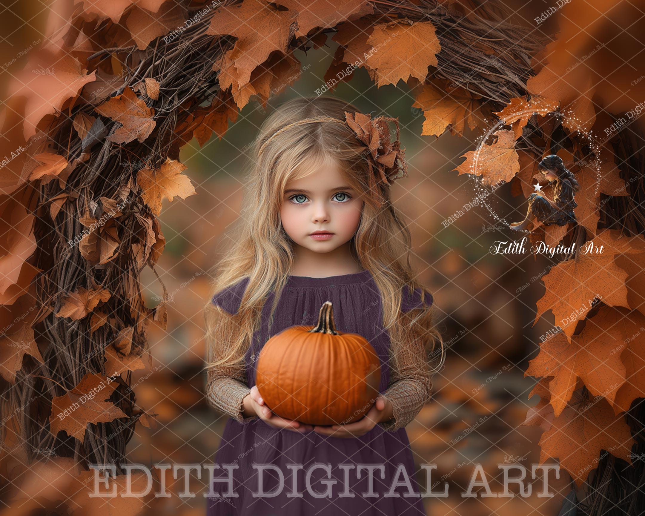 Stunning Fall Leaves Archway Composite, Autumn Arch Digital Background ...