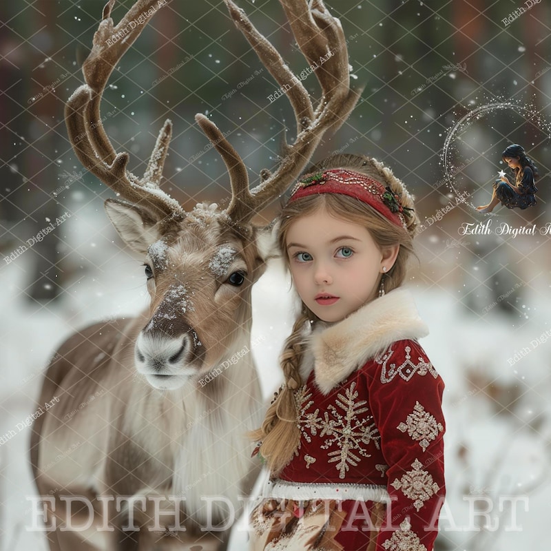 Reindeer Overlay - Etsy